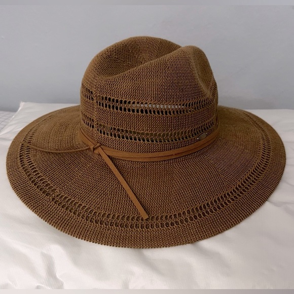 Scala | Accessories | Scala Brown Sun Hat Women Handmade Patterns With ...